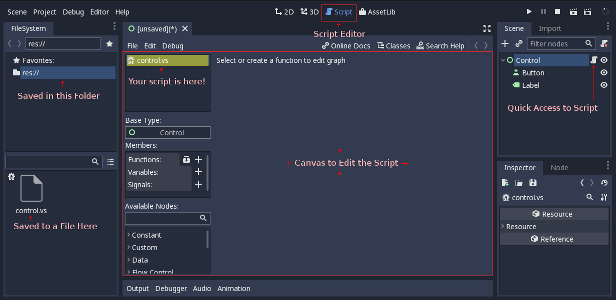 VisualScript - 可视化脚本入门 - 《Godot 游戏引擎 v3.5 中文文档》 - 书栈网 · BookStack
