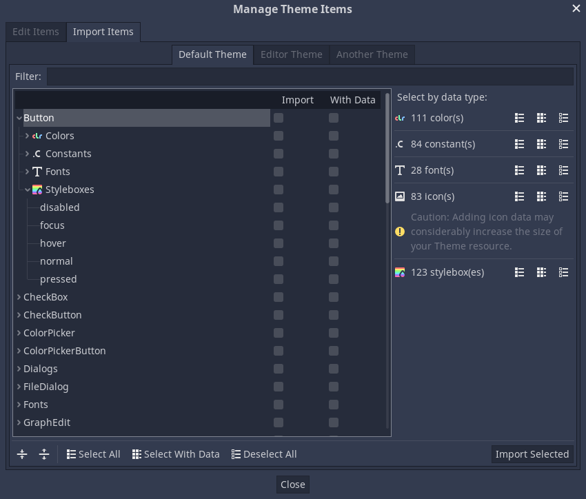 用户界面（UI） - 使用主题编辑器 - 《Godot 游戏引擎 v4.2 中文文档》 - 书栈网 · BookStack