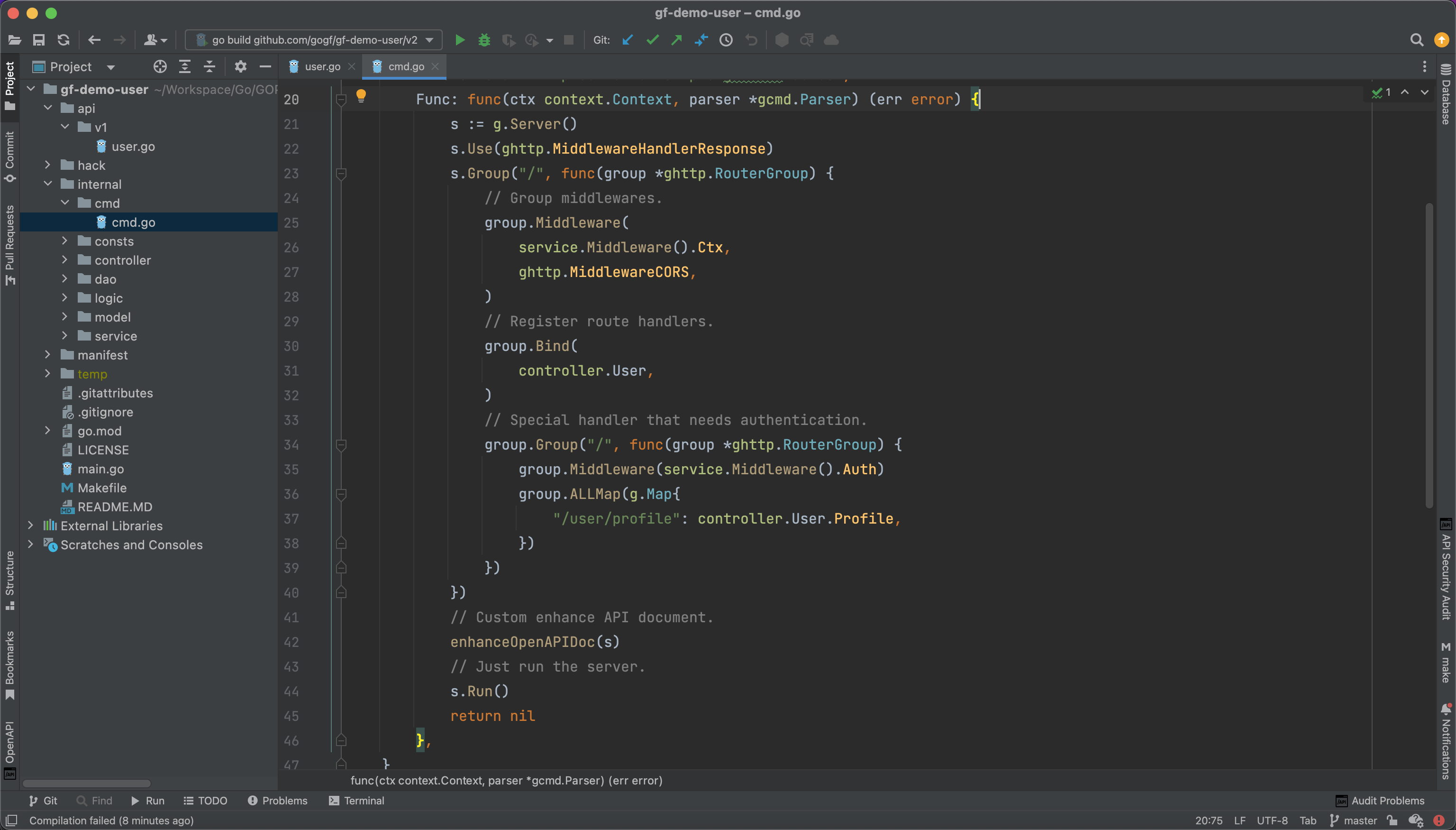 快速开始 - 快速开始-示例项目 - 《GoFrame v2.2 开发文档》 - 书栈网 · BookStack