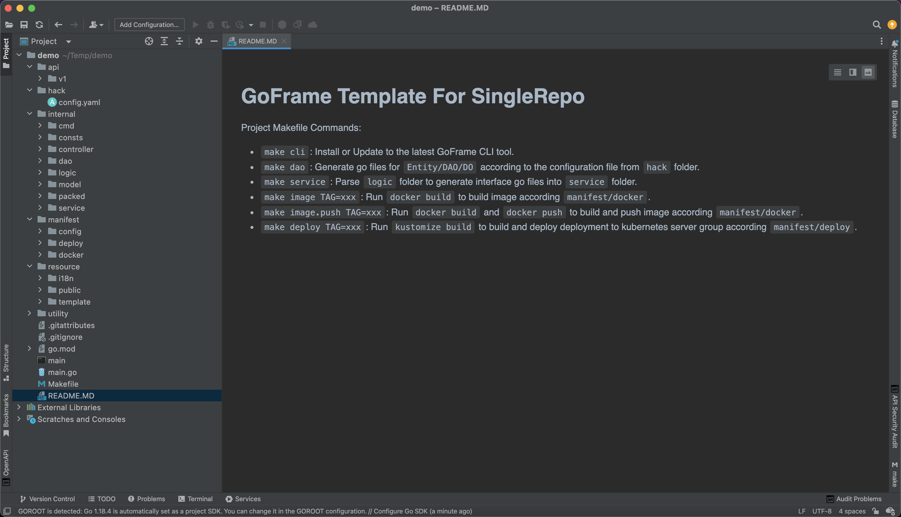 快速开始 - 《GoFrame v2.7 开发文档》 - 书栈网 · BookStack