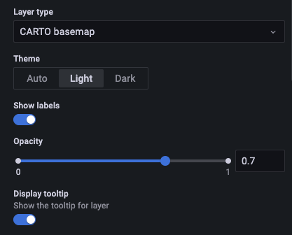 Geomap - CARTO layer - 《Grafana v9.1 Documentation》 - 书栈网 · BookStack