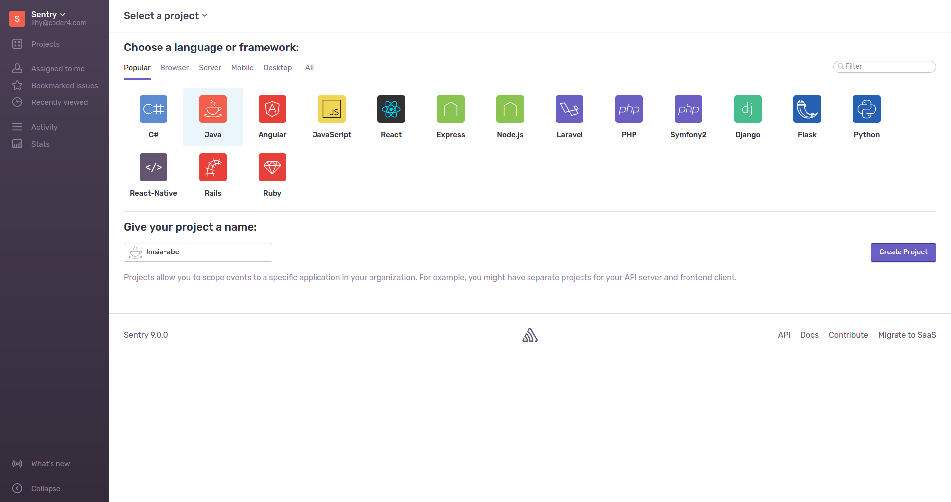 微服务平台监控 - Spring Boot整合Sentry - 《从0到1实战微服务架构 1.0》 - 书栈网 · BookStack