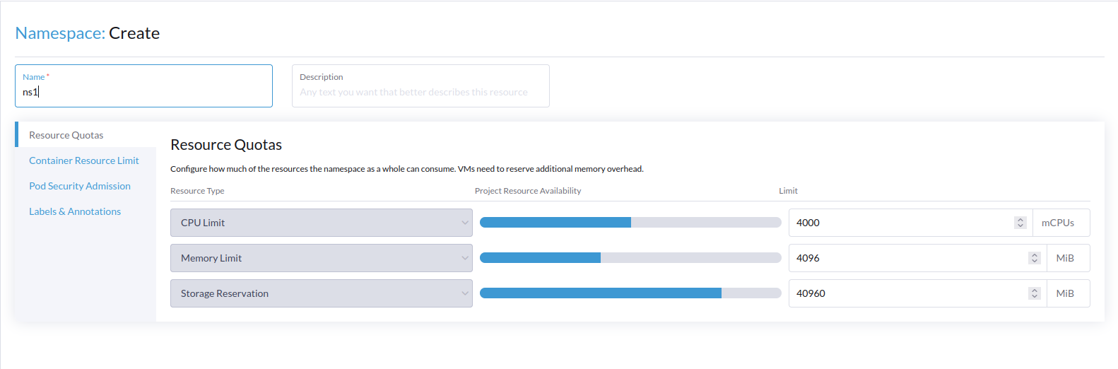 Rancher Integration - Resource Quotas - 《Harvester v1.3 Documentation》 - 书栈网 · BookStack