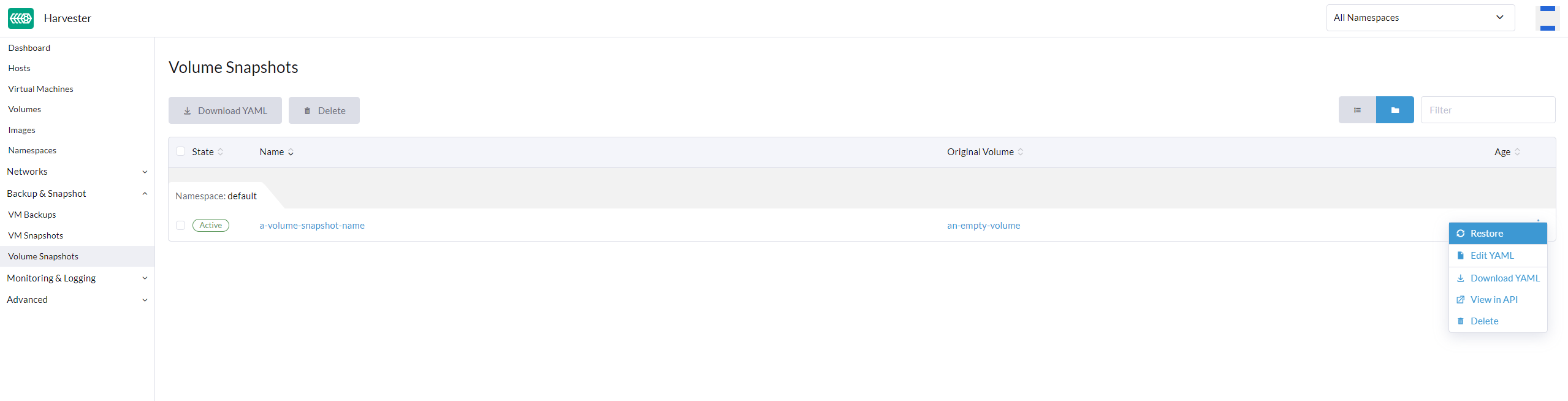 Volume Management Volume Snapshots 《harvester V1 3 Documentation