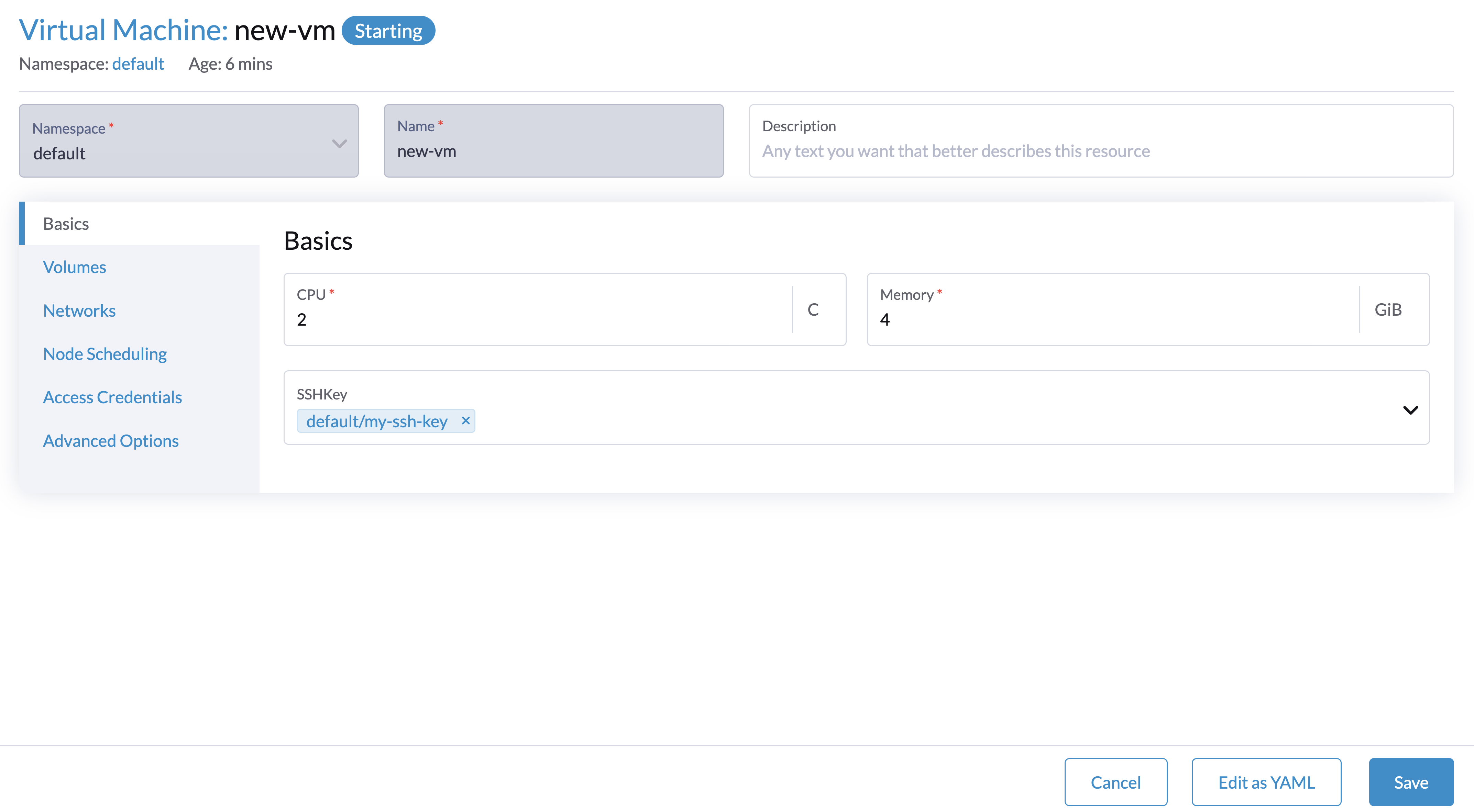 VM Management - Edit a Virtual Machine - 《Harvester v1.4 Documentation》 - 书栈网 · BookStack