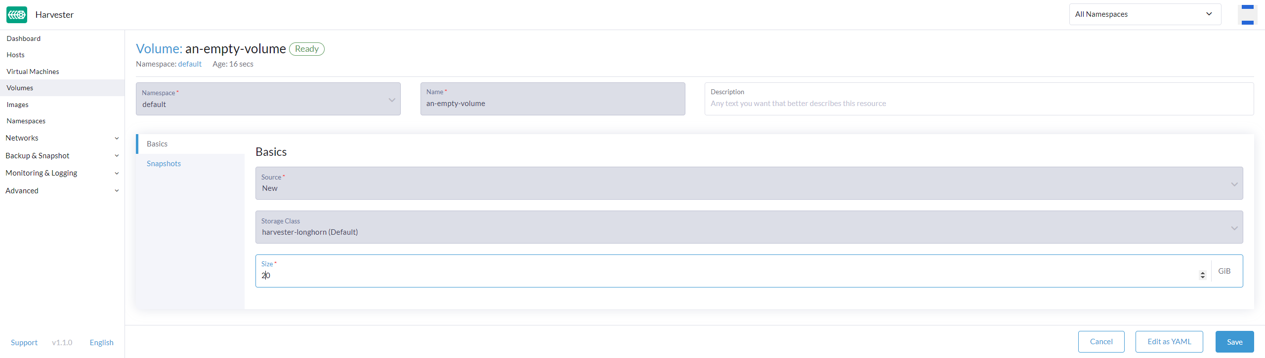 Volume Management - Edit a Volume - 《Harvester v1.5 Documentation》 - 书栈网 · BookStack