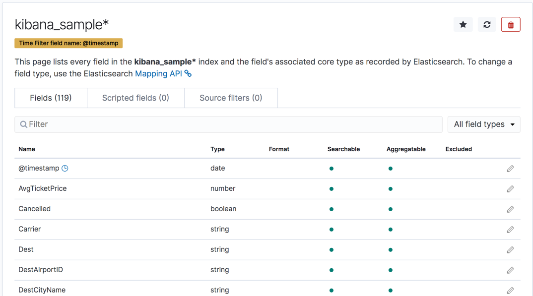 Stack Management - Index patterns and fields - 《Kibana v7.9 Guide》 - 书栈网 · BookStack