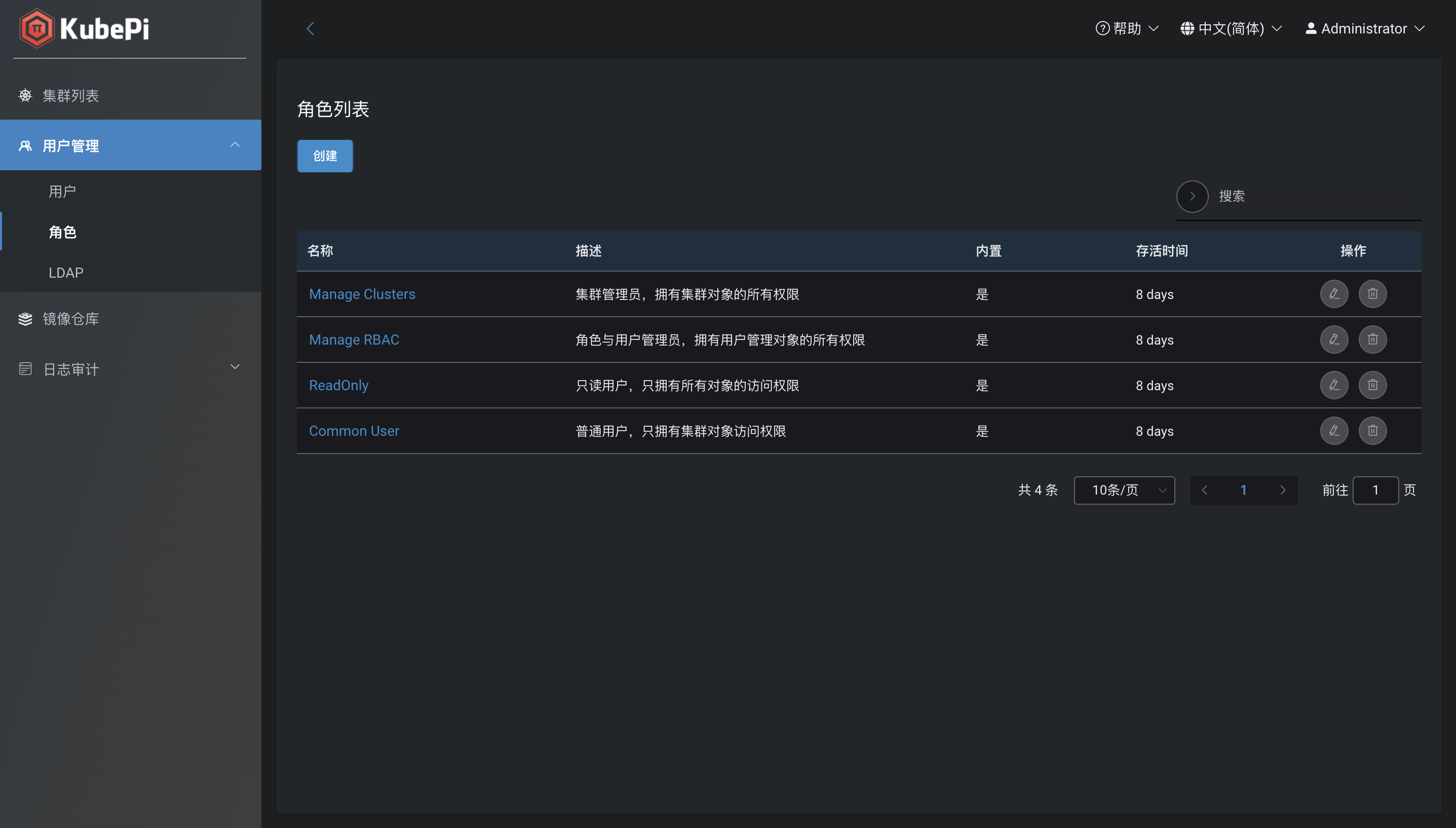 KubePi - 用户管理 - 《KubeOperator v3.12 使用教程》 - 书栈网 · BookStack