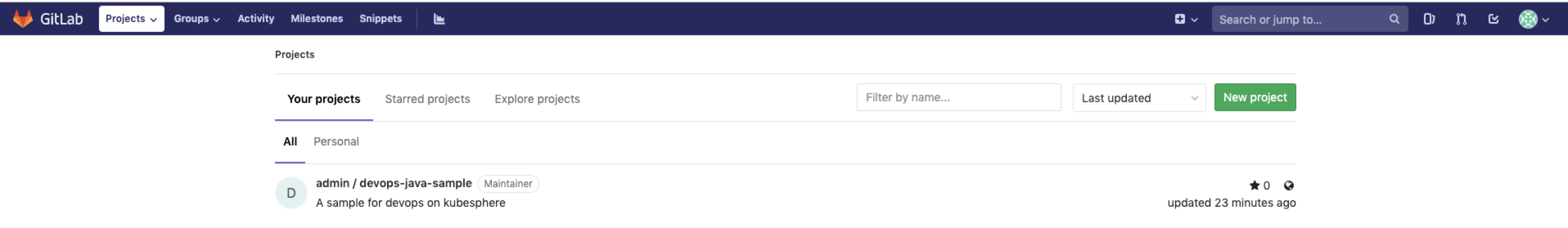 Quick Start - CI/CD based on GitLab and Harbor - 《KubeSphere v2.0 Documentation》 - 书栈网 · BookStack