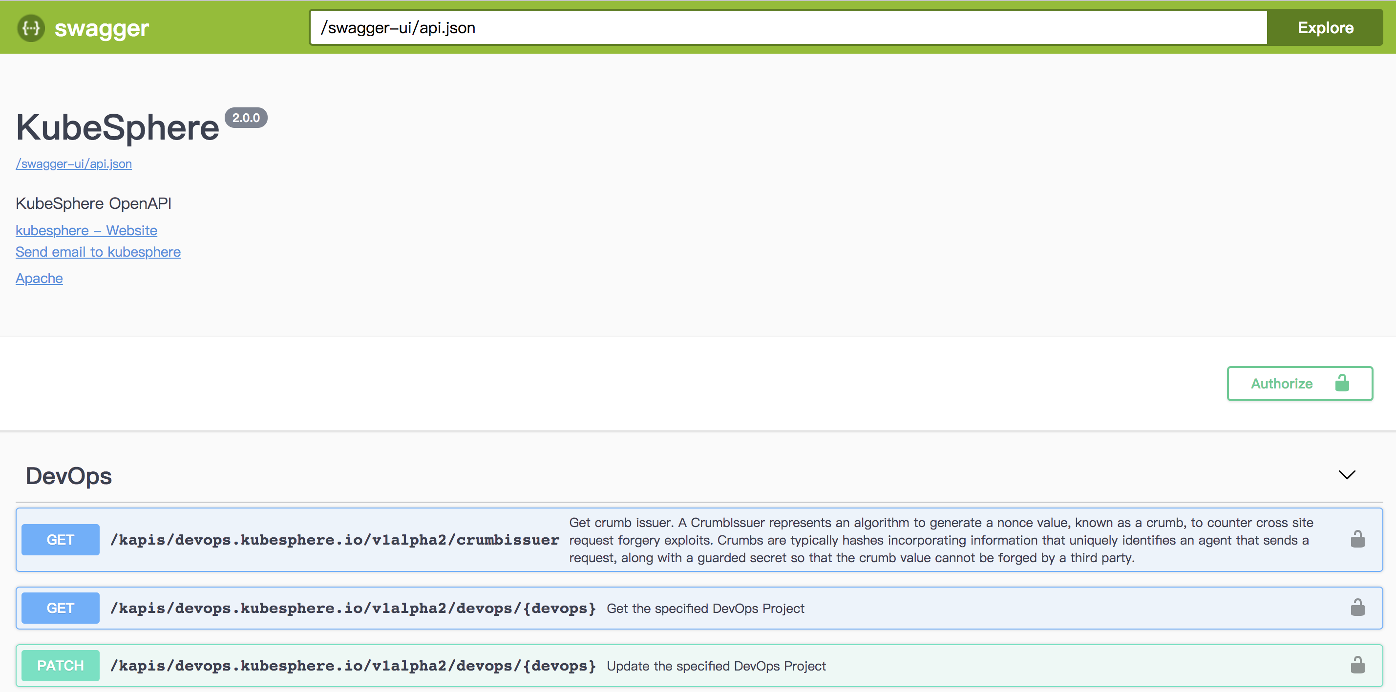 API 文档 - 如何调用 API - 《KubeSphere v2.1 使用手册》 - 书栈网 · BookStack