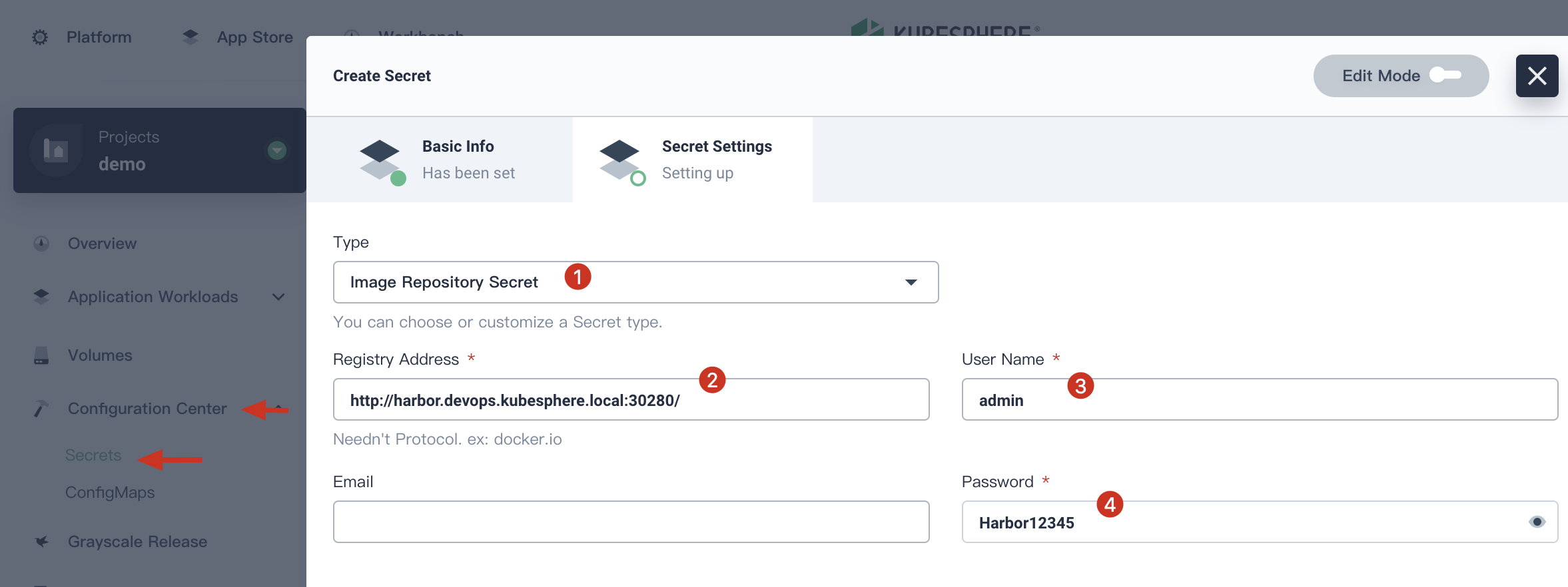 配置中心 - 镜像仓库 - 《KubeSphere v2.1 使用手册》 - 书栈网 · BookStack