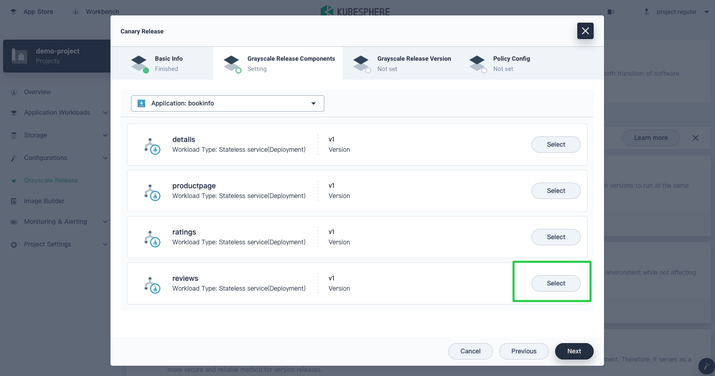 快速入门 - 部署 Bookinfo 和管理流量 - 《KubeSphere v3.0 使用手册》 - 书栈网 · BookStack