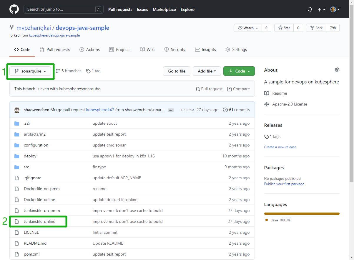 使用 DevOps - 使用 Jenkinsfile 创建流水线 - 《KubeSphere v3.0 使用手册》 - 书栈网 · BookStack
