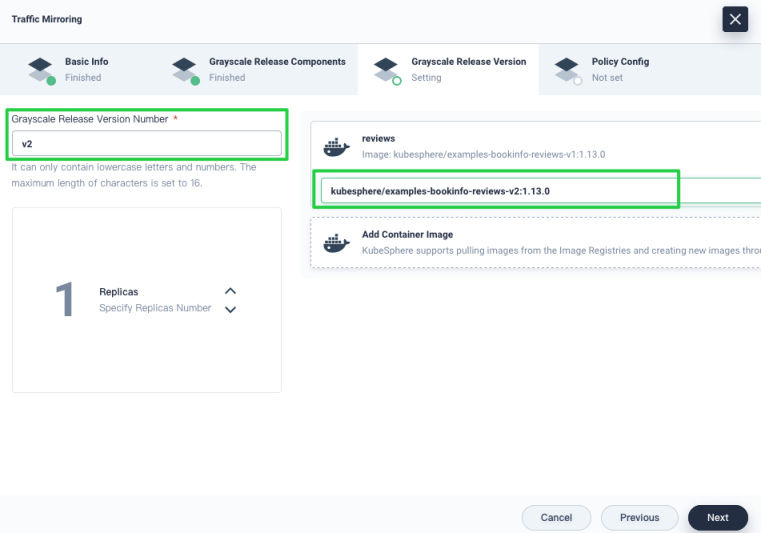 灰度发布 - Traffic Mirroring - 《KubeSphere v3.0 使用手册》 - 书栈网 · BookStack