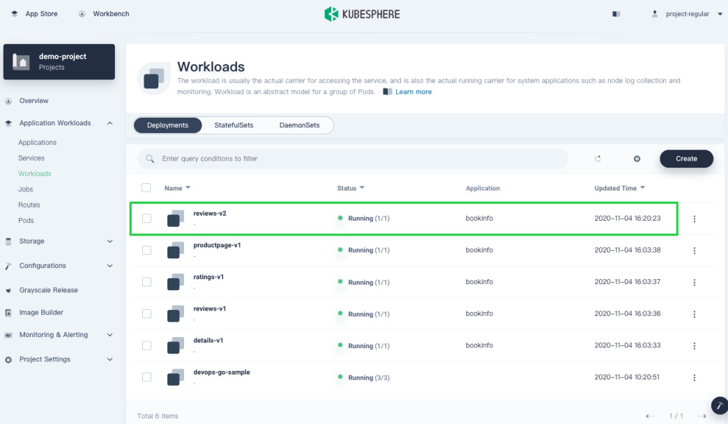 灰度发布 - Traffic Mirroring - 《KubeSphere v3.0 使用手册》 - 书栈网 · BookStack