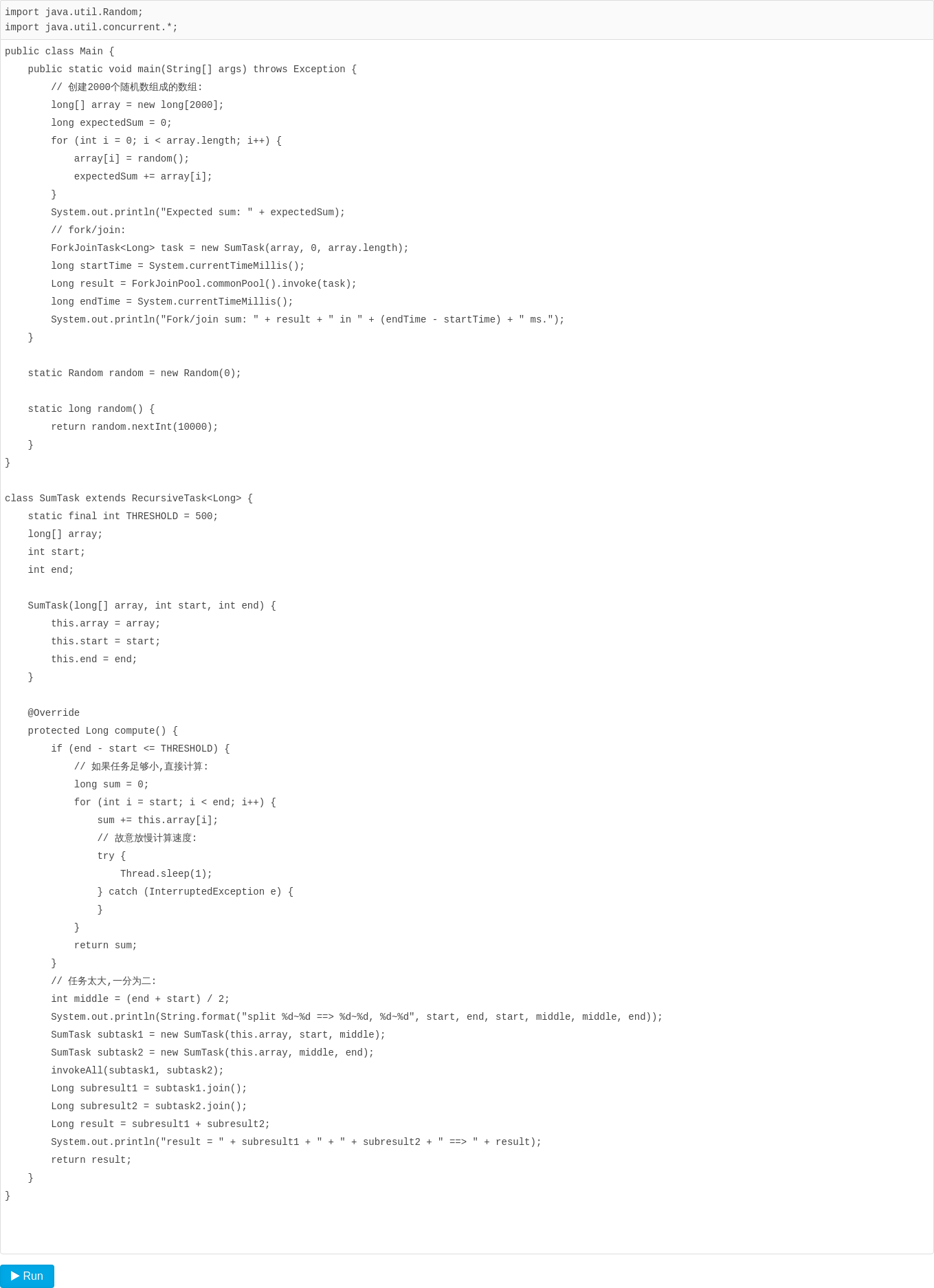 多线程 - 使用ForkJoin - 《廖雪峰 Java 教程（Java 20）》 - 书栈网 · BookStack