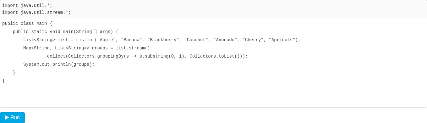 使用Stream - 输出集合 - 《廖雪峰 Java 教程（Java 20）》 - 书栈网 · BookStack