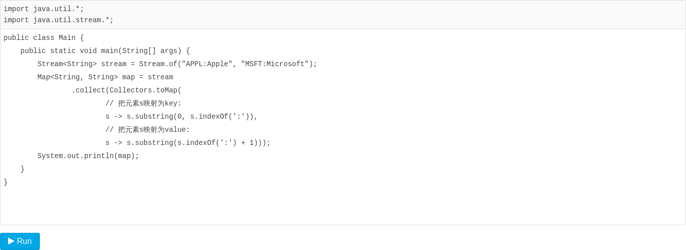 使用Stream - 输出集合 - 《廖雪峰 Java 教程（Java 20）》 - 书栈网 · BookStack