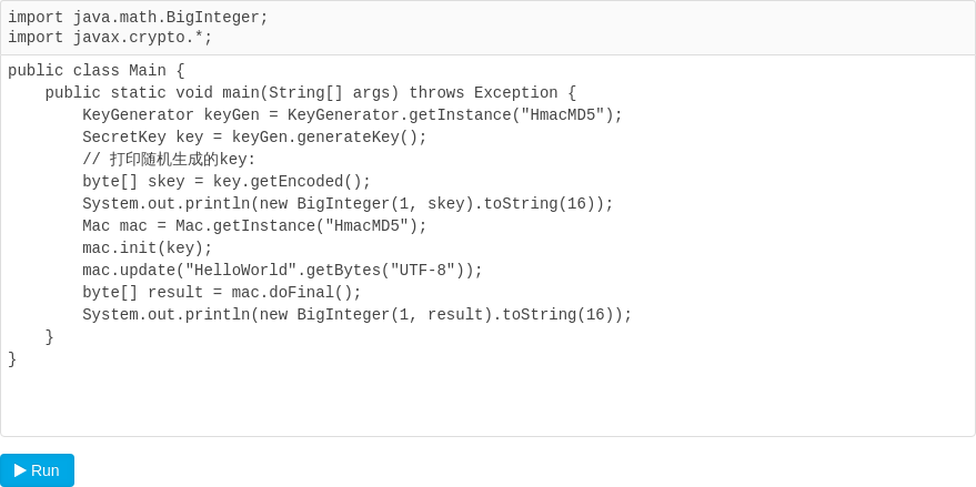 加密与安全 - Hmac算法 - 《廖雪峰 Java 教程（Java 13）》 - 书栈网 · BookStack
