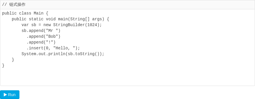 Java核心类 Stringbuilder 《廖雪峰 Java 教程(java 13)》 书栈网 · Bookstack