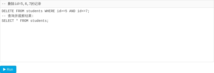 修改数据 Delete 《廖雪峰 Sql教程mysql》 书栈网 · Bookstackeos 1914