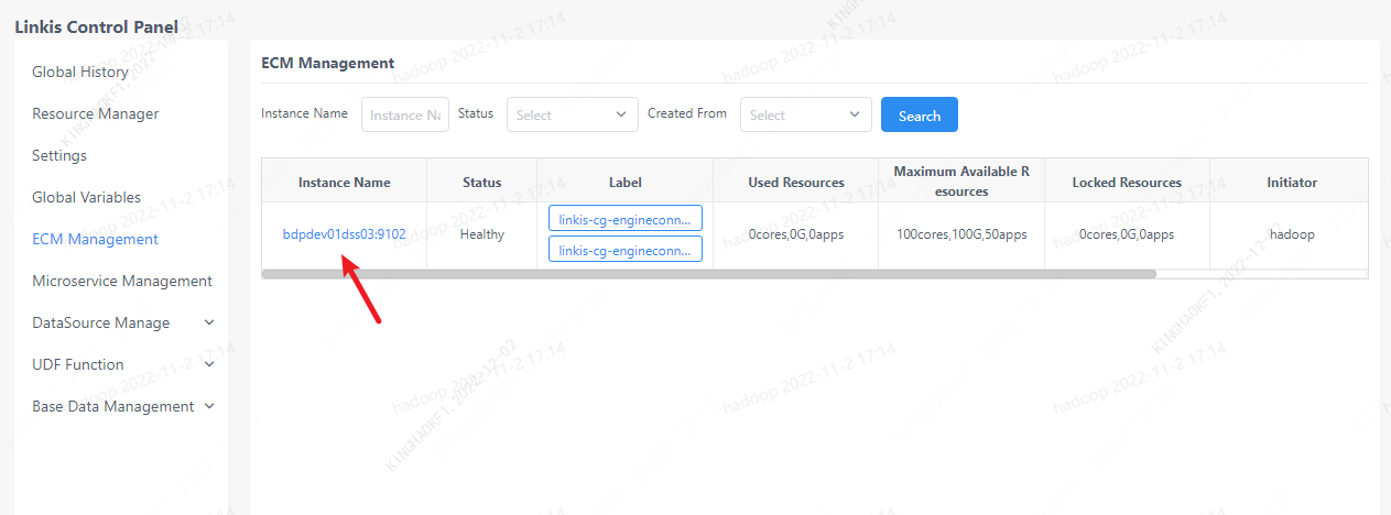 Control Panel - ECM Management - 《Apache Linkis v1.6 Documentation》 - 书栈网 · BookStack