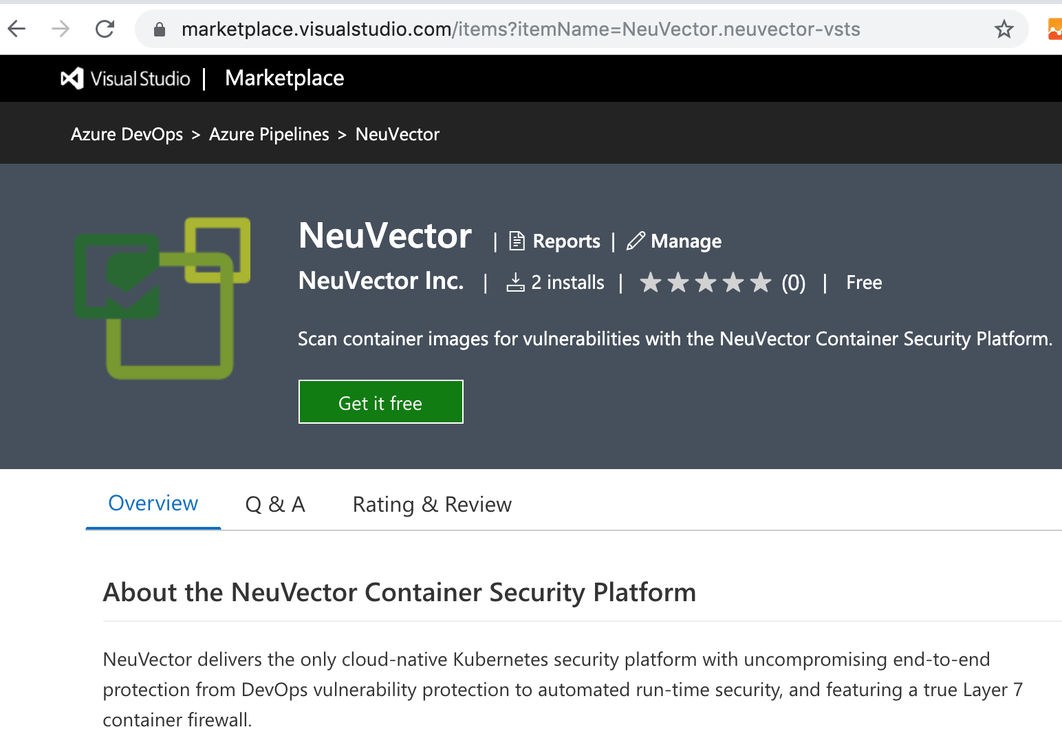 Build Phase Image Scanning - Azure DevOps - 《NeuVector v5.3 Documentation》 - 书栈网 · BookStack