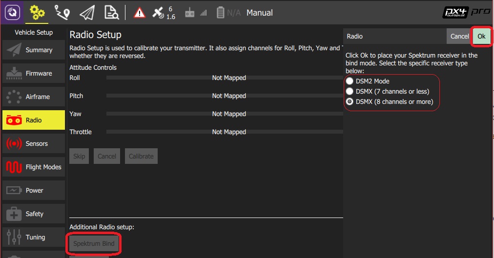 基本配置 - Radio Setup - 《PX4 用户手册》 - 书栈网 · BookStack