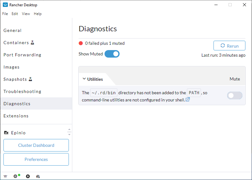 User Interface - Diagnostics - 《Rancher Desktop v1.15 Documentation》 - 书栈网 · BookStack