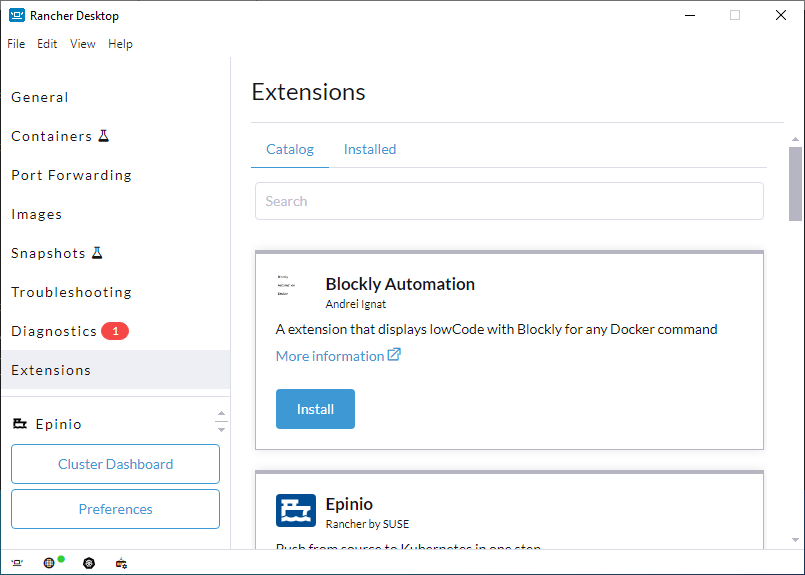 How-to Guides - Installing and Uninstalling Rancher Desktop Extensions - 《Rancher Desktop v1.16 ...
