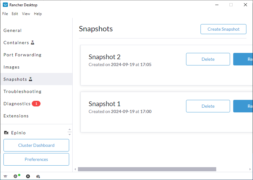 User Interface - Snapshots - 《Rancher Desktop v1.16 Documentation》 - 书栈网 · BookStack