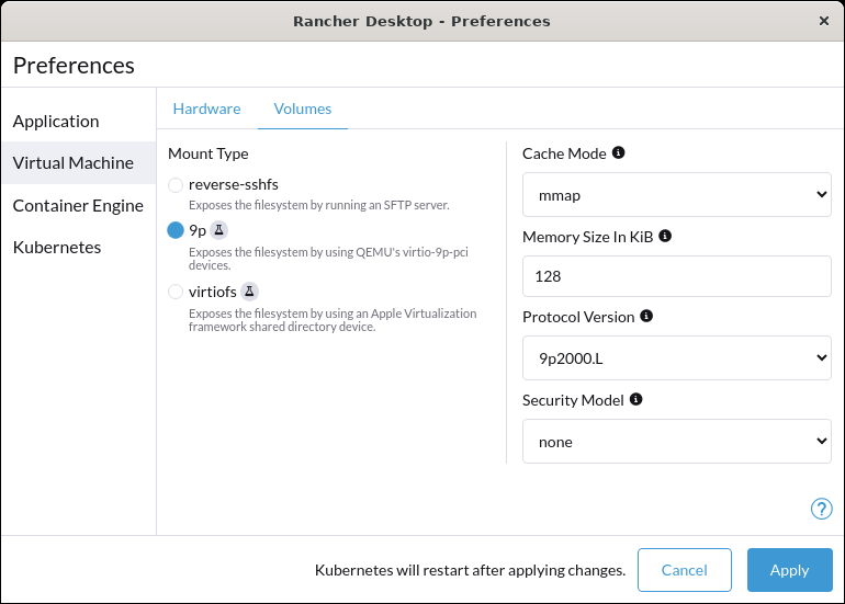 Virtual Machine - Volumes - 《Rancher Desktop v1.17 Documentation》 - 书栈网 · BookStack