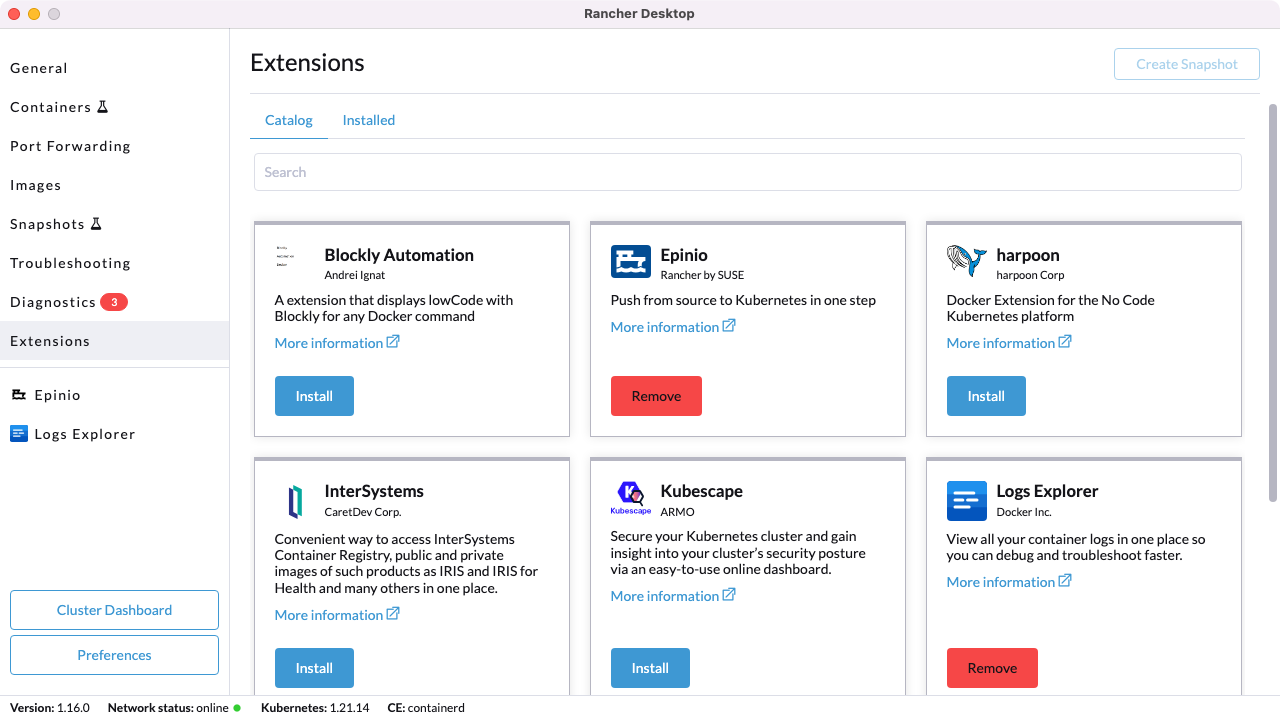 How To Guides Installing And Uninstalling Rancher Desktop Extensions 《rancher Desktop V1 17