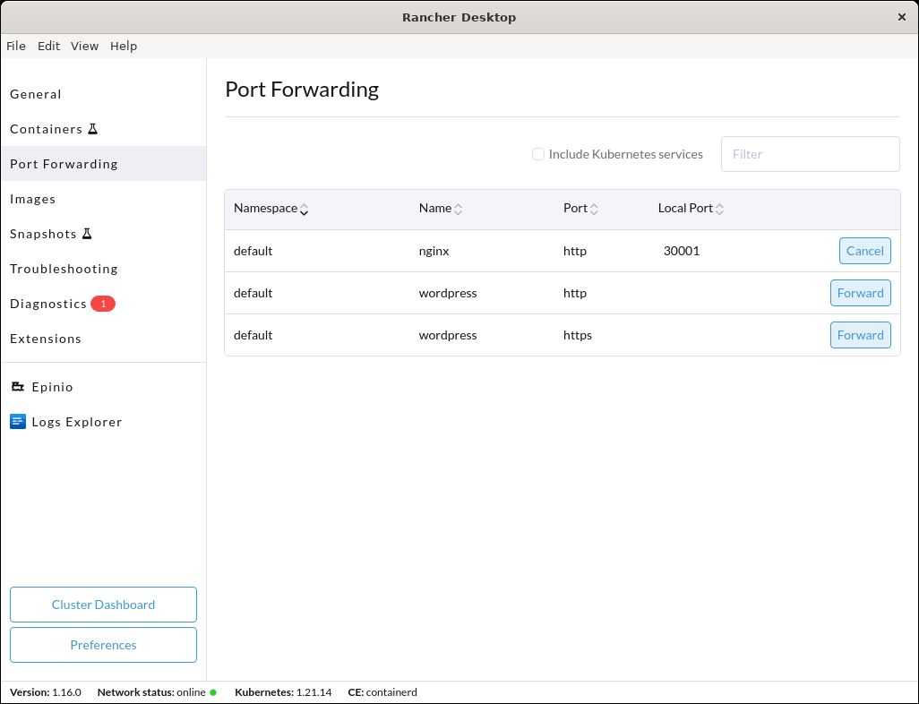 User Interface Port Forwarding 《rancher Desktop V117 Documentation》 书栈网 · Bookstack 3249