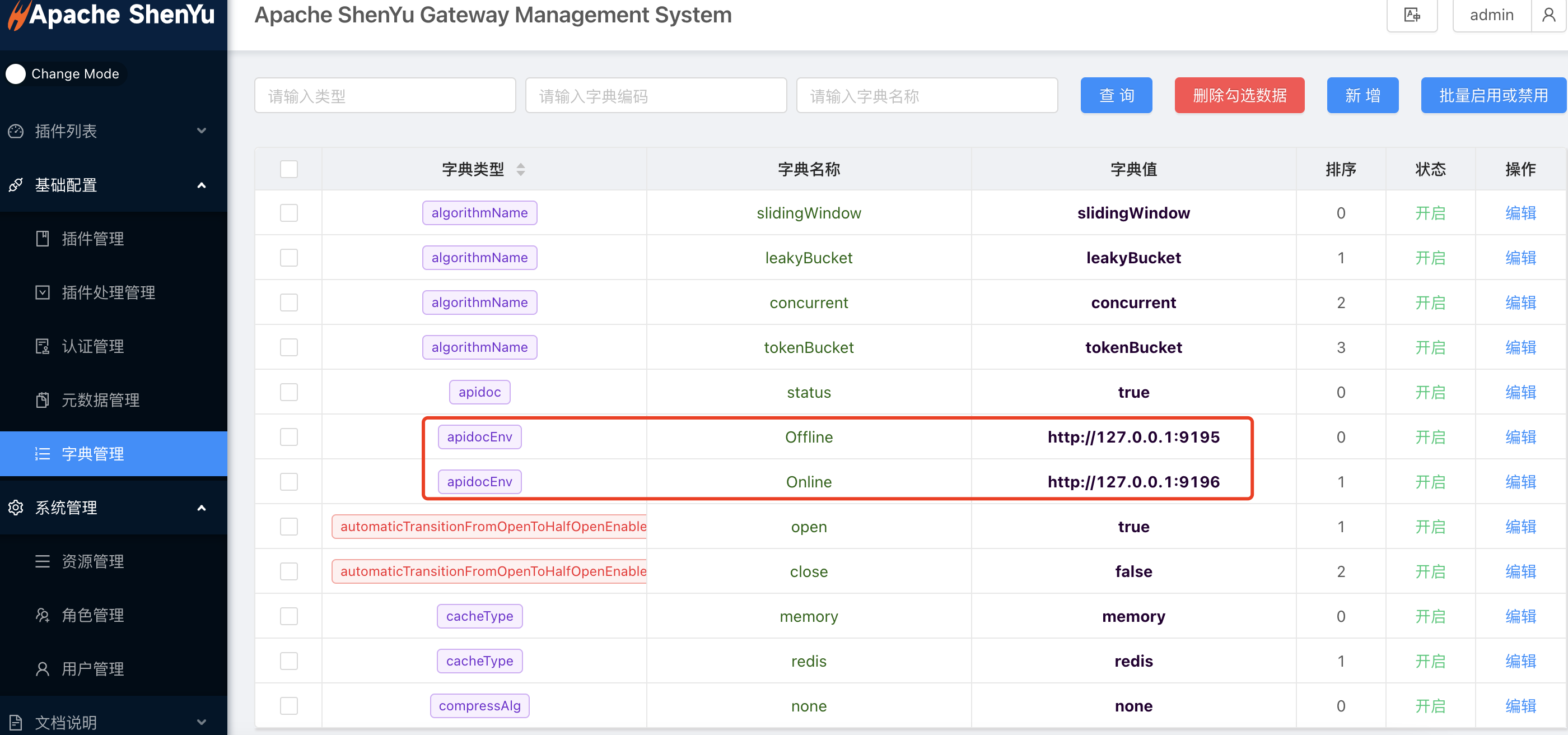 Admin使用 - API文档管理 - 《Apache Shenyu v2.6.0 教程》 - 书栈网 · BookStack