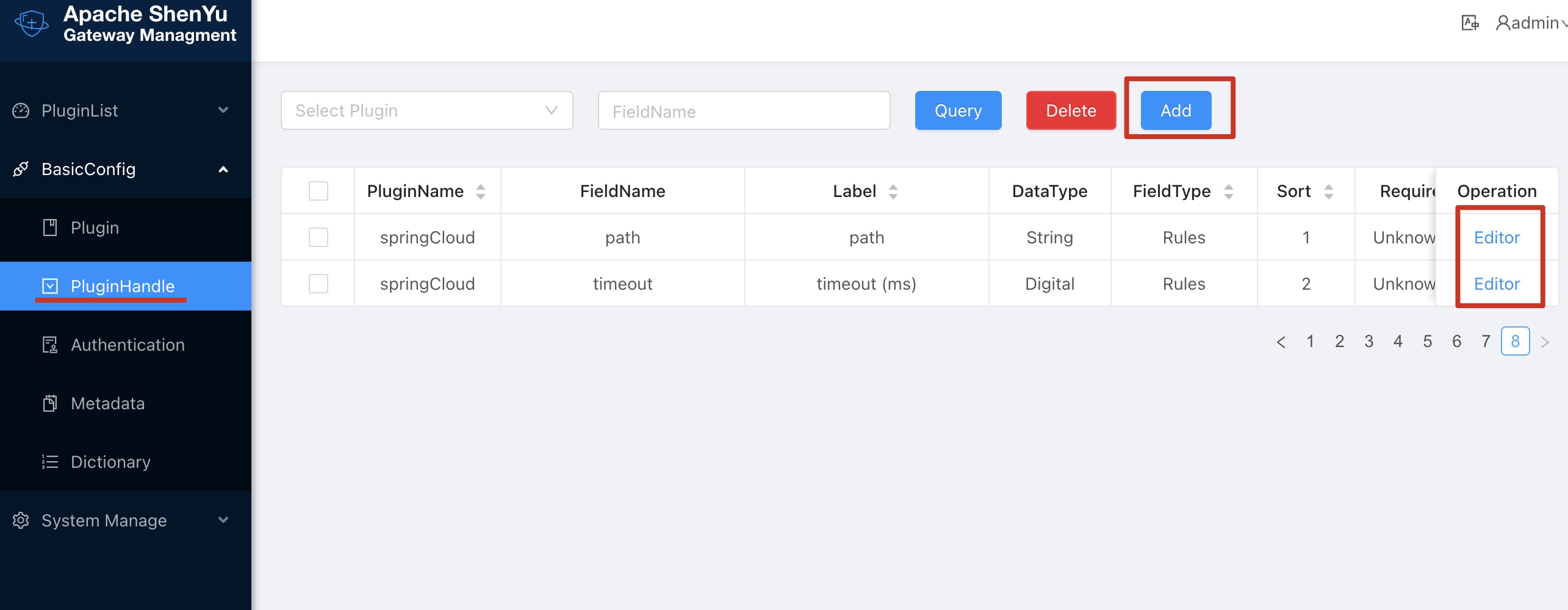 Admin Usage - Plugin Config - 《Apache Shenyu v2.7 Documentation》 - 书栈网 · BookStack