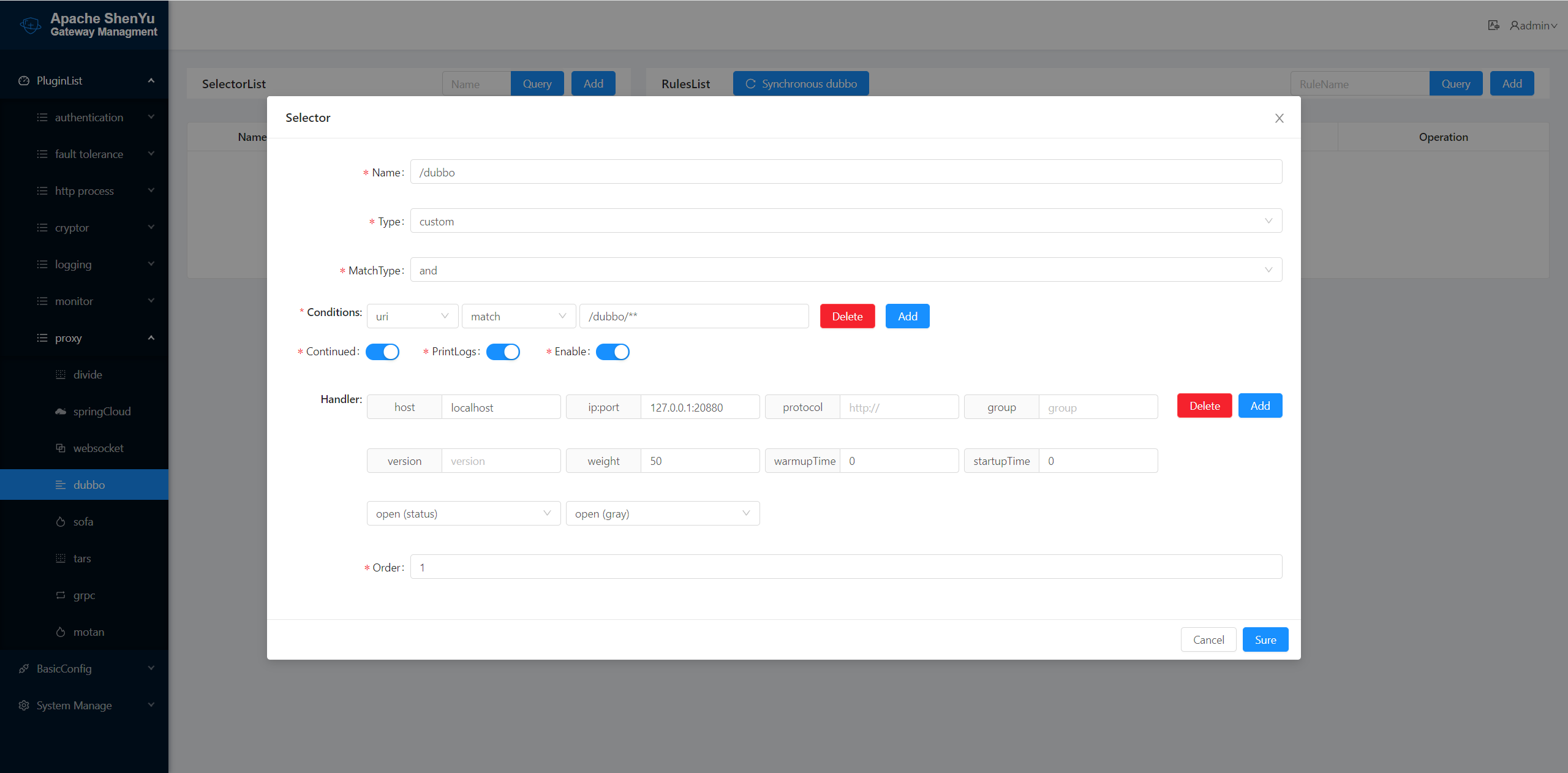 Proxy - Dubbo Plugin - 《Apache Shenyu v2.7 Documentation》 - 书栈网 · BookStack