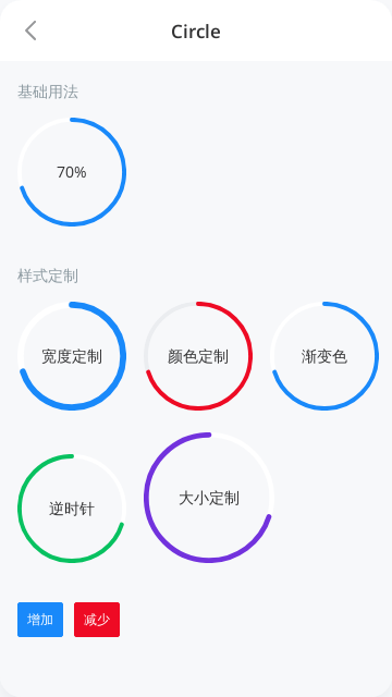 展示组件 Circle 环形进度条 《vant 30 移动组件库文档vue 3版》 书栈网 · Bookstack