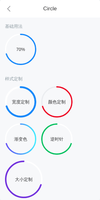 展示组件 Circle 进度条 《vant Weapp 103 小程序ui组件库》 书栈网 · Bookstack