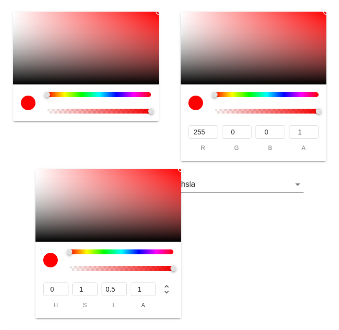 Pickers（选择器） - Color pickers（取色器） - 《Vuetify.js 2.2.26 使用教程》 - 书栈网 · BookStack