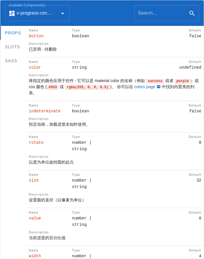 Progress（进度条） - Circular（进度环） - 《Vuetify.js 2.2.26 使用教程》 - 书栈网 · BookStack
