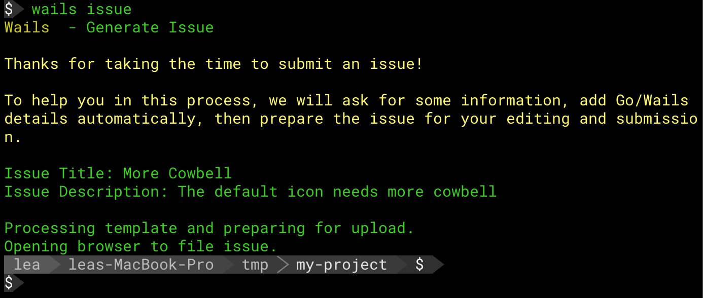 Reference - CLI - 《Wails 1.0 Document》 - 书栈网 · BookStack