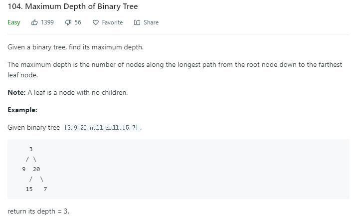 101 题到 200 题 - 104. Maximum Depth of Binary Tree - 《Leetcode 前 300 题算法题解析（Java）》 - 书栈网 · BookStack