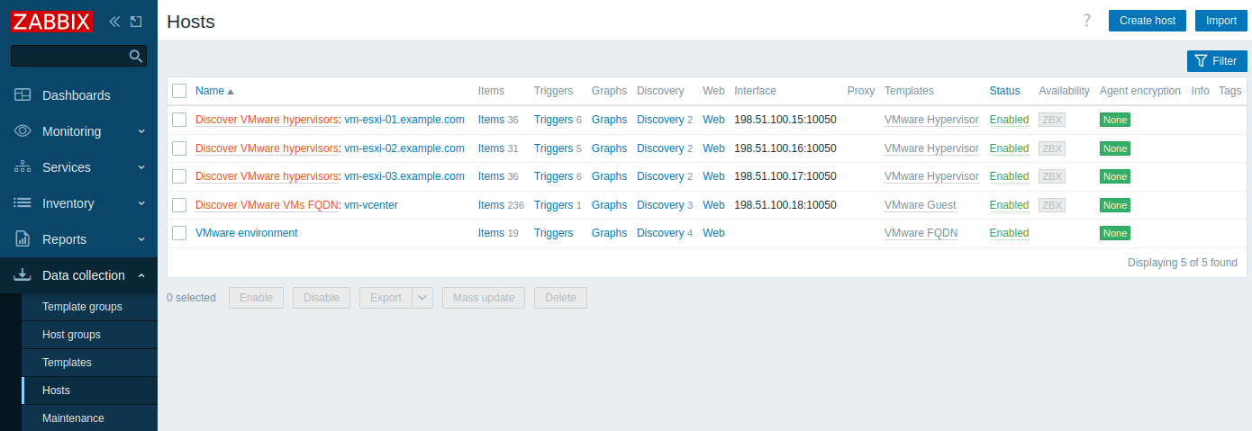 22. 快速参考指南 - 5 使用Zabbix监控VMware - 《Zabbix v7.0 使用手册》 - 书栈网 · BookStack