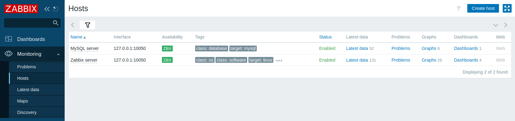 22. 快速参考指南 - 4 使用 Zabbix agent 2 监控MySQL - 《Zabbix v7.0 使用手册》 - 书栈网 · BookStack